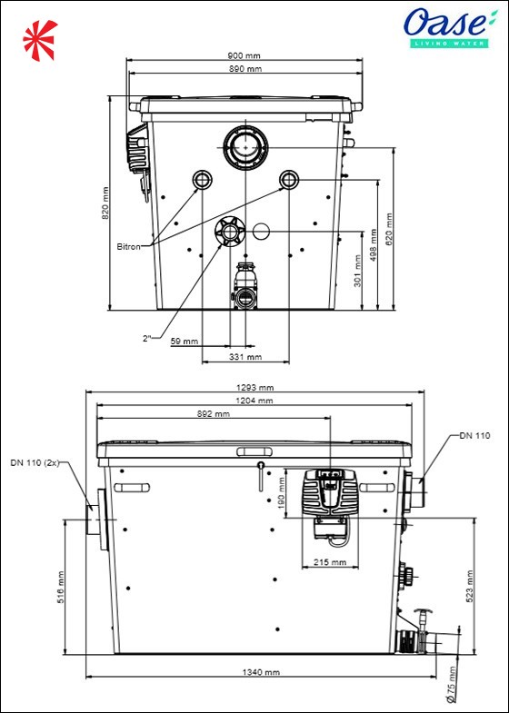 Oase ProfiClear Premium Compact-L Pump Fed Drum Filter EGC - Koi Logic
