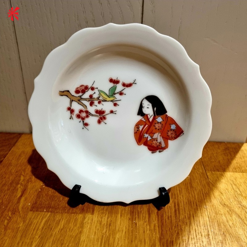 Japanese Ceramic Plates with Stand - Pair - Koi Logic